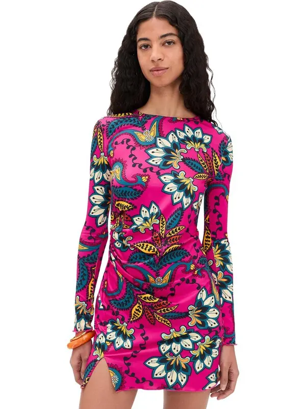 Eywasouls Malibu Hazel Floral Print Mini Dress - Orchid Botanica