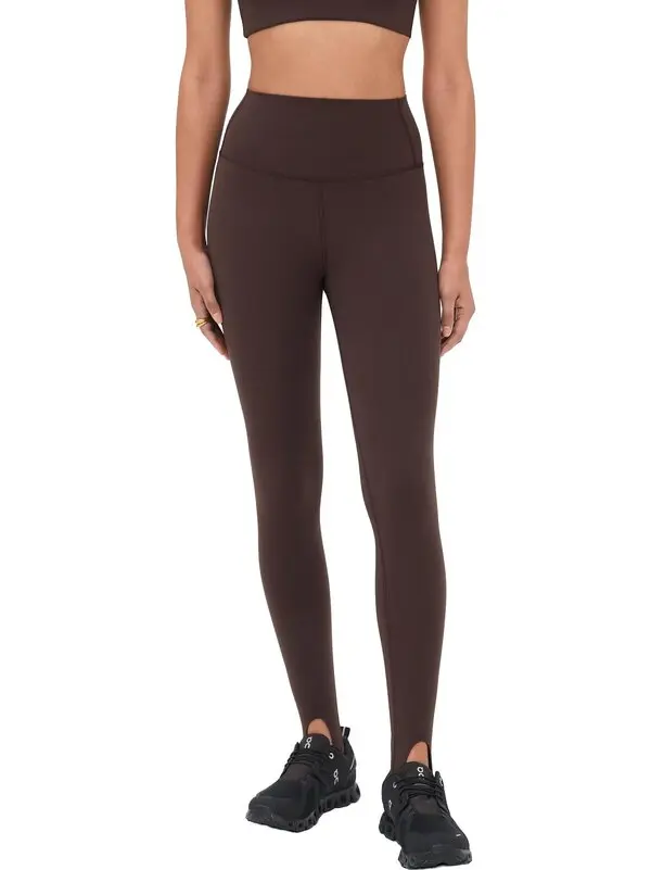 Splits59 River High Waist Airweight Stirrup Ankle Leggings - Dark Chocolate