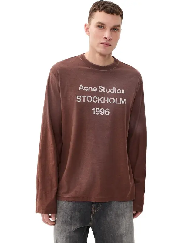 Acne Studios Edden 1996 Long Sleeve Tee - Chocolate Brown