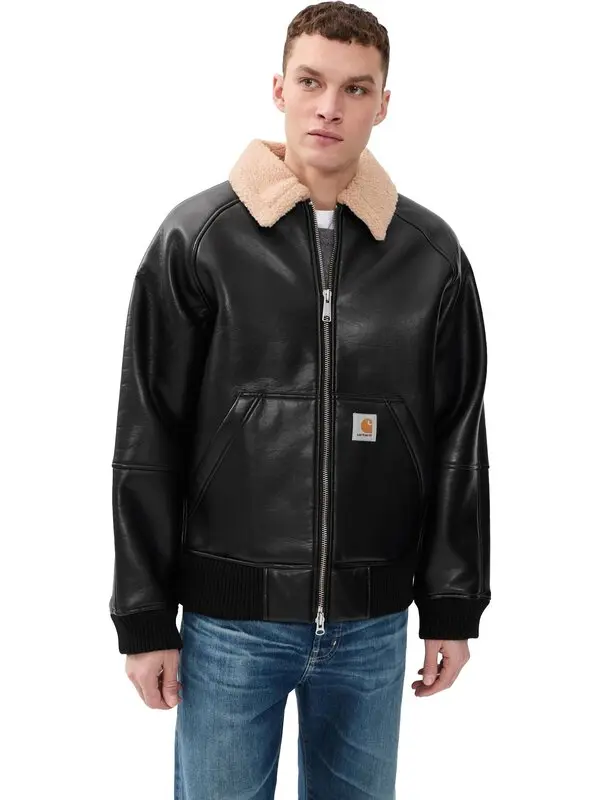 Carhartt Work In Progress Faux Leather Jacket - Black / Natural