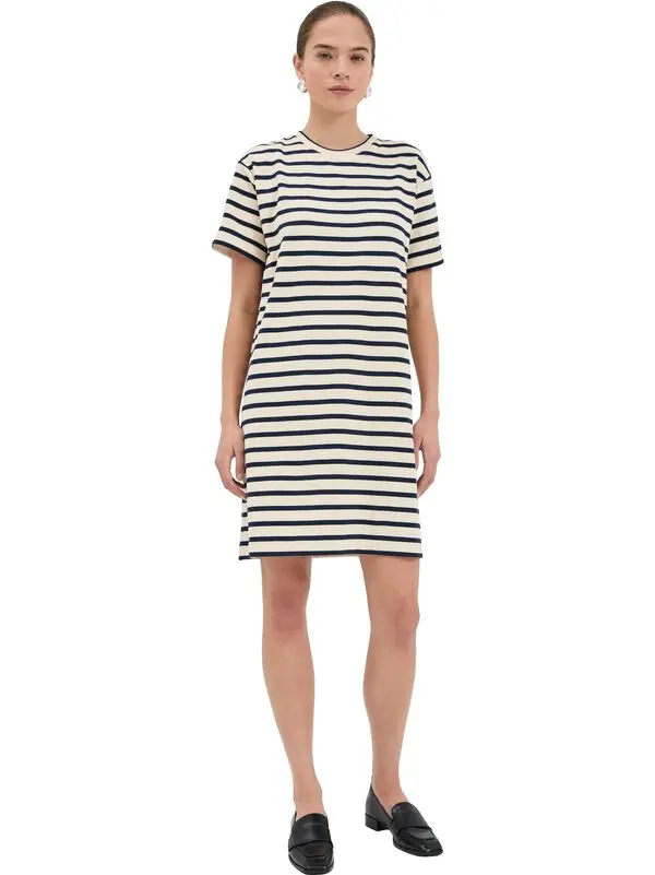 JIL SANDER Stretch Jersey Striped Mini Dress - Mariniere