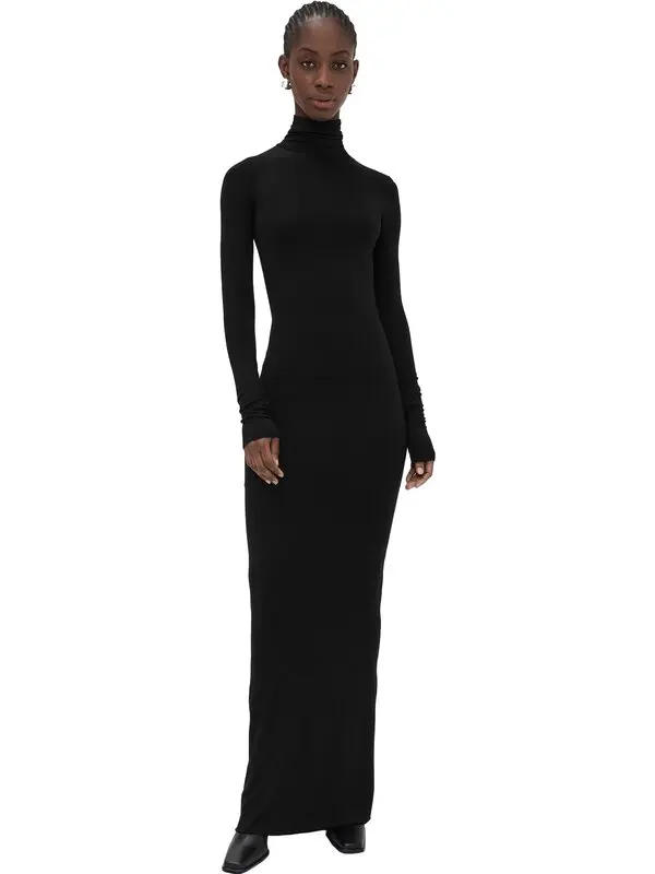 Eterne Stella Turtleneck Maxi Dress - Black
