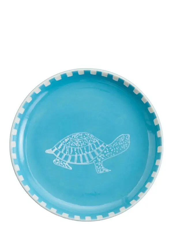 Carolina K Handpainted Turtle Appetizer Plate - Blue