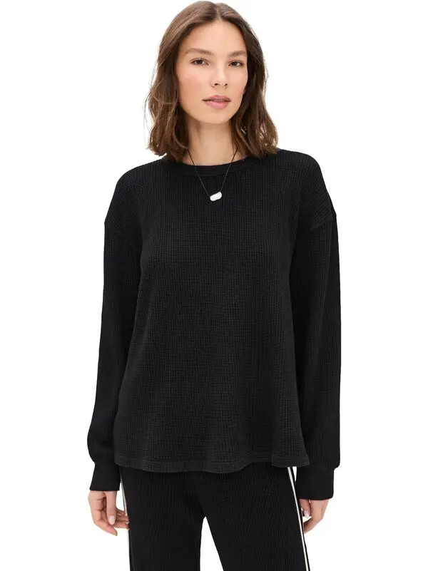 Donni. Thermal Crew Neck Pullover - Jet