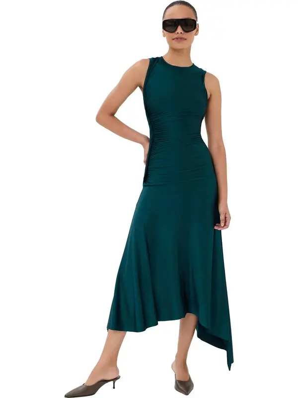 Victoria Beckham Sleeveless Twist Detail Dress - Dark Teal