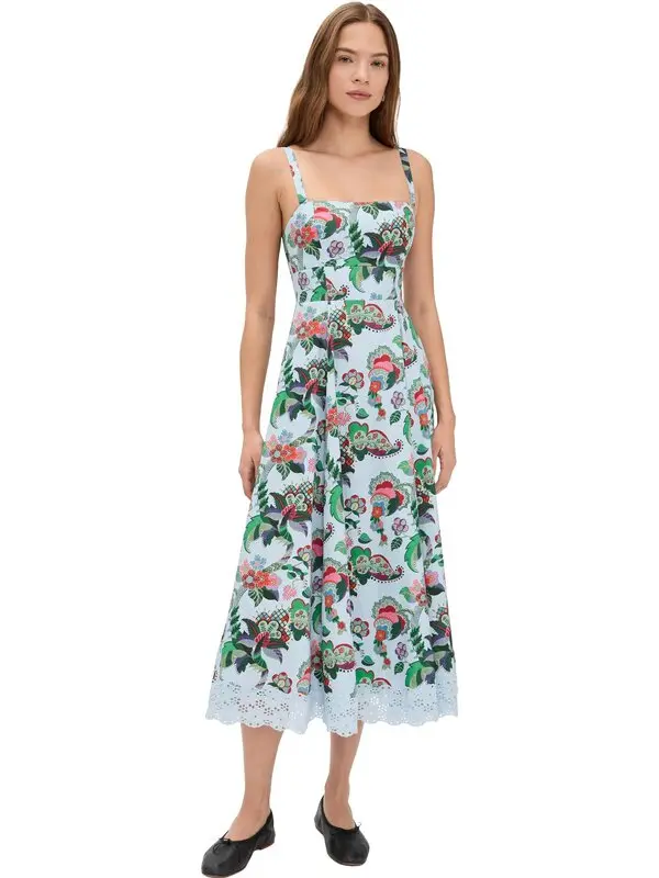 Hill House Home The Margot Floral Print Dress - Light Blue Jungle Floral