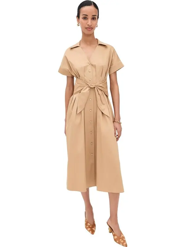 Shoshanna Josephine Tie-waist Shirtdress - Khaki