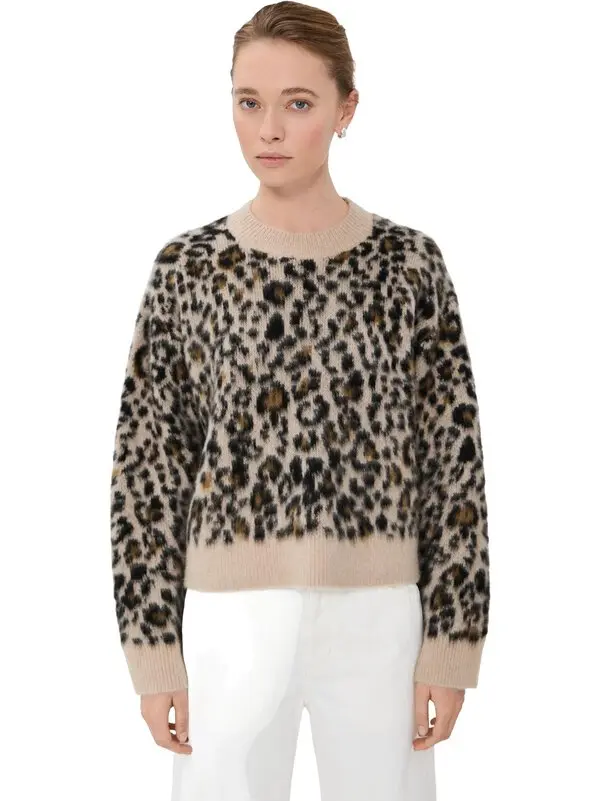 NILI LOTAN Zamira Leopard-print Sweater - Jute Leopard