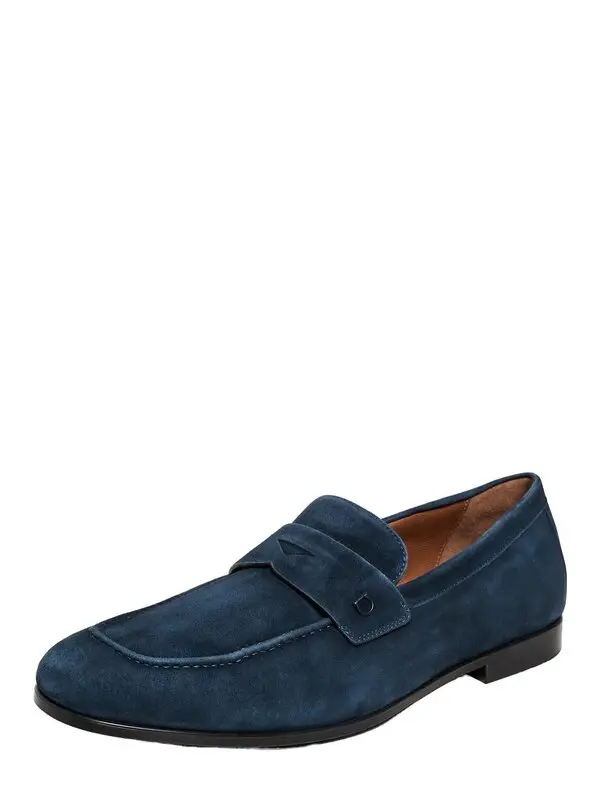 FERRAGAMO Tiberio Suede Loafers - Navy Blue