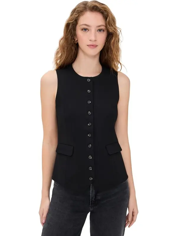 Rag & Bone Irina Ponte Long Vest - Black