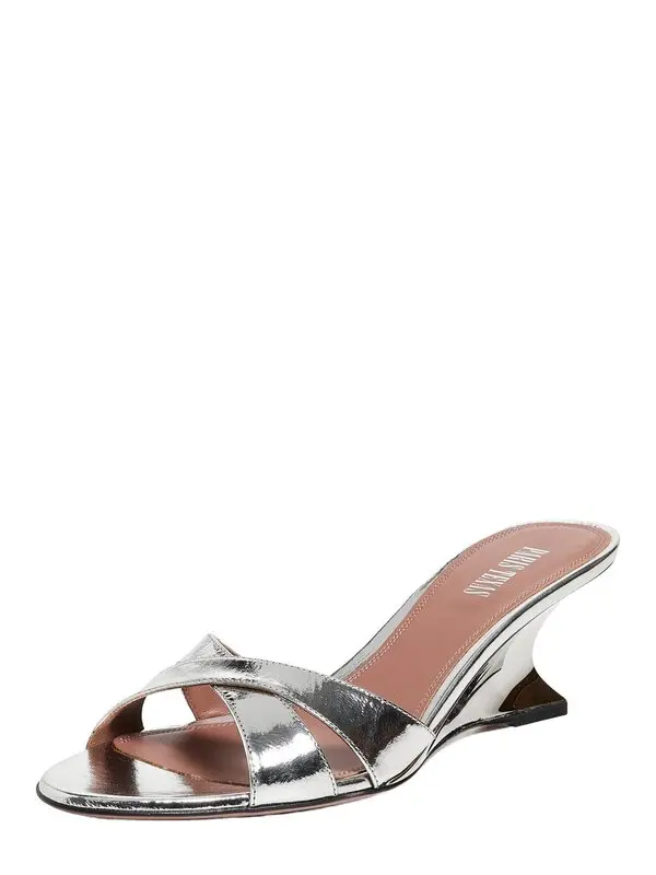 Paris Texas Nina Mules 50mm - Silver