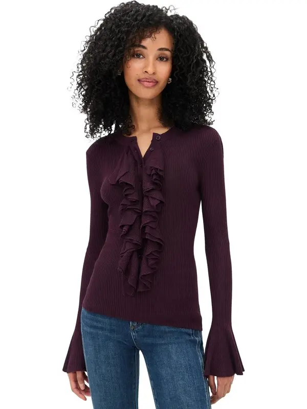 Generation Love Maisie Ruffle Sweater - Malbec