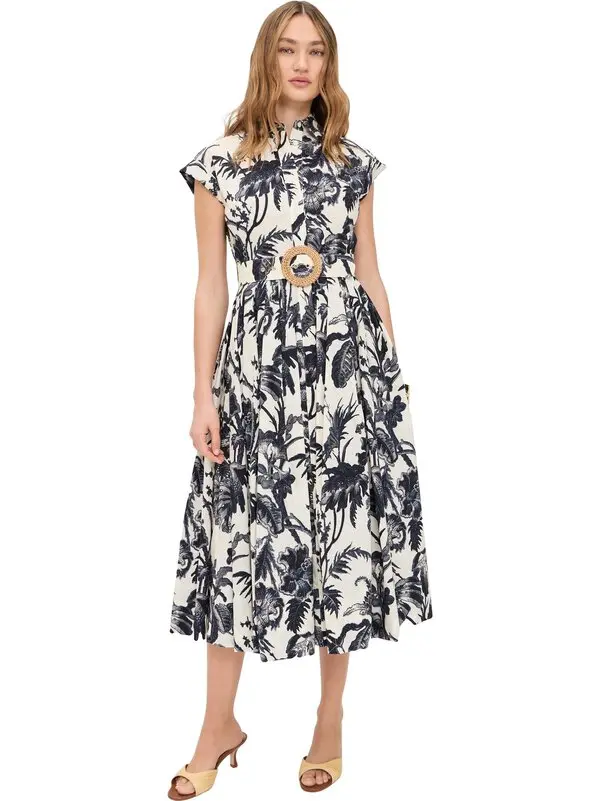 Cara Cara Octavia Printed Midi Dress - Fauna Floral Navy