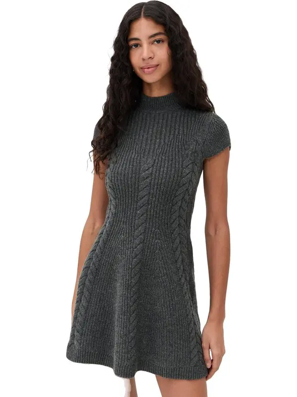 Paige Freya Mini Sweater Dress - Dark Charcoal