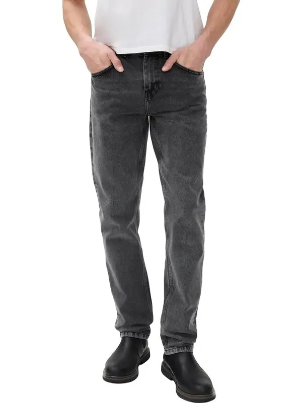 LES DEUX Ricky Washed Jeans - Grey Washed Denim