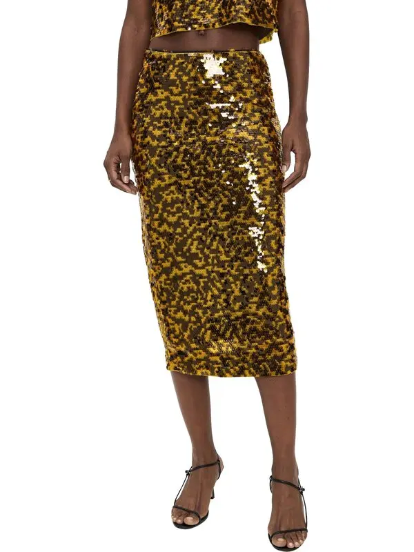 Staud Casey Skirt - Turmeric/black