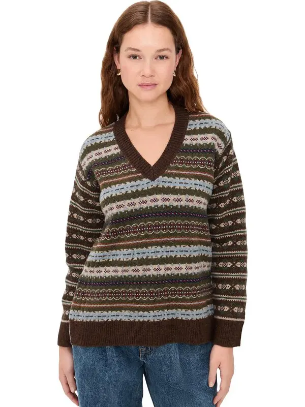 Sea Ciara Fair Isle Knit Sweater - Olive
