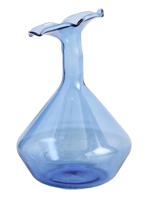 TIZO DESIGN Curved Neck Glass Vase - Blue