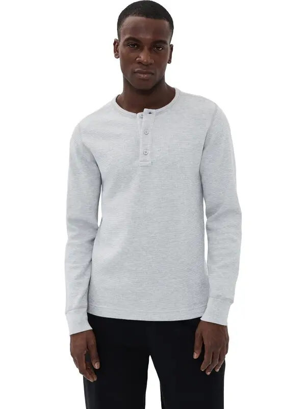 Reigning Champ Lightweight Waffle Henley - Hgrey