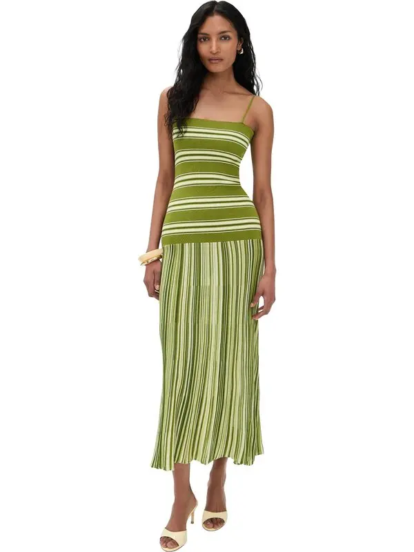 Faithfull The Brand Esenia Knit Maxi Dress - Ombre Stripe Macro Juniper
