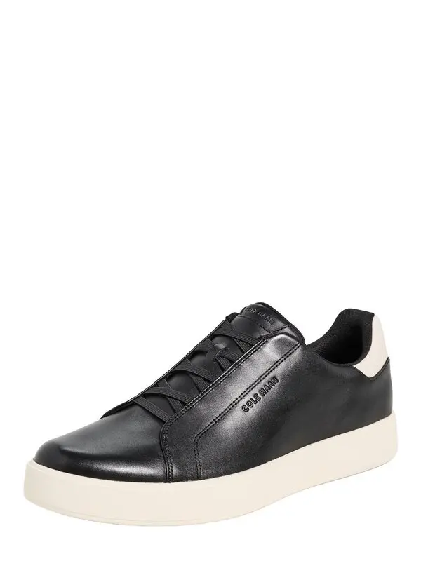 Cole Haan Grandpro Luxe Leather Slip-on Sneakers - Black / Ivory