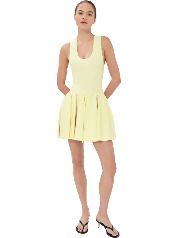 Brandon Maxwell The Cleo Mini Dress - Lemon Ice