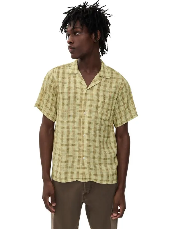 BATHER Tartan Camp Shirt - Citrus