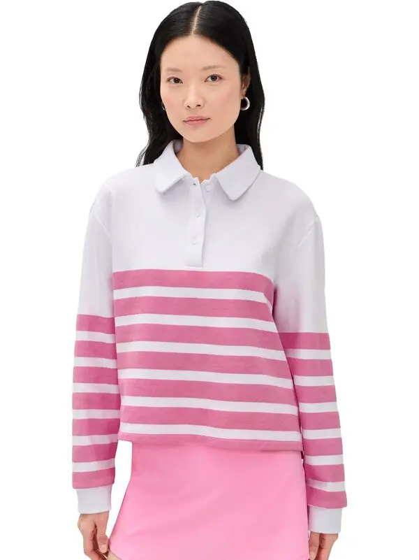 Addison Bay Betty Rugby Sweatshirt - Bubblegum Cabana Stripe