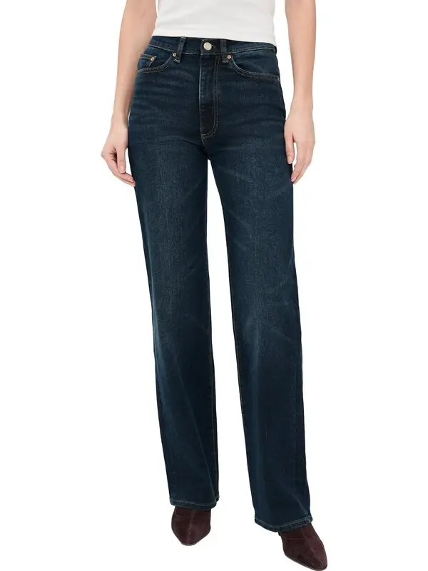 DL1961 Karmine Refined Wide Leg High Rise Jeans - Dark Sea (original '61)