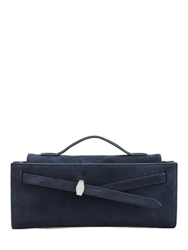 Veronica Beard Suede Clutch With Adjustable Strap - Vb Navy