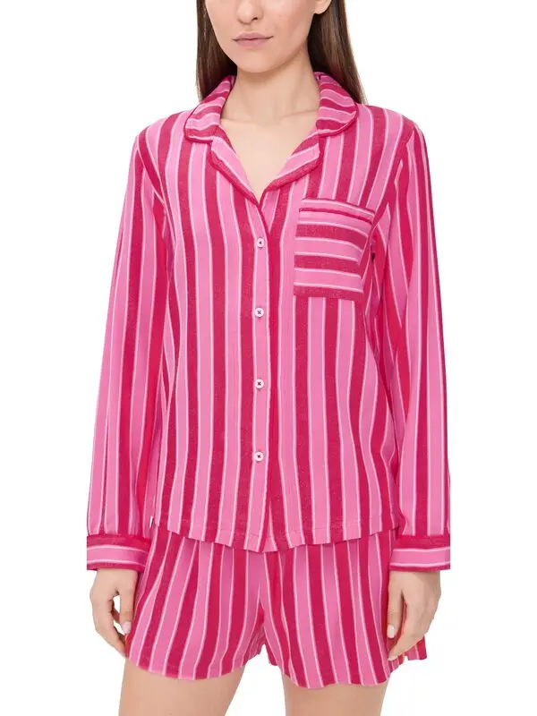 STRIPE & STARE Ecovero Pj Top - Candy Cane Pop Stripe