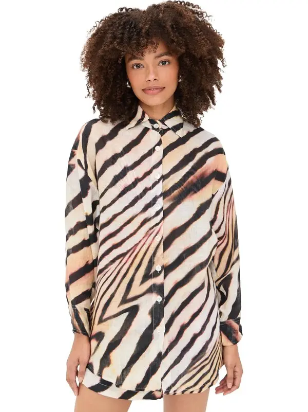 VITAMIN A Playa Boyfriend Shirt - Shell Stripe