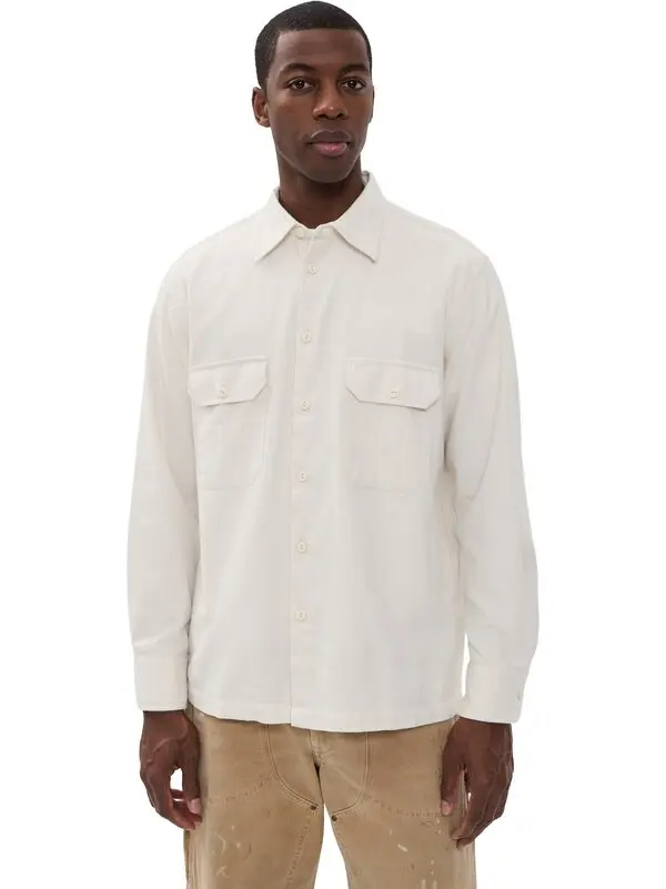 Universal Works Sid Flannel Cpo Shirt - Ecru