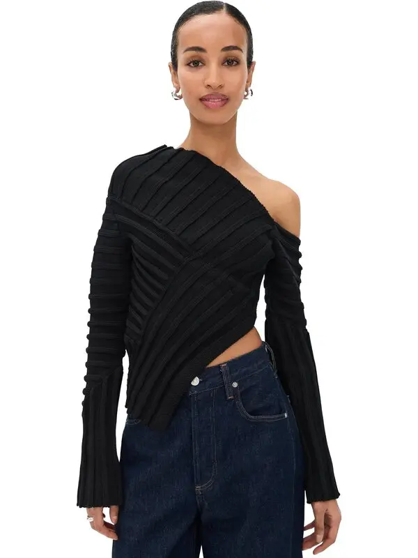 Cult Gaia Jaidan Knit Top - Black