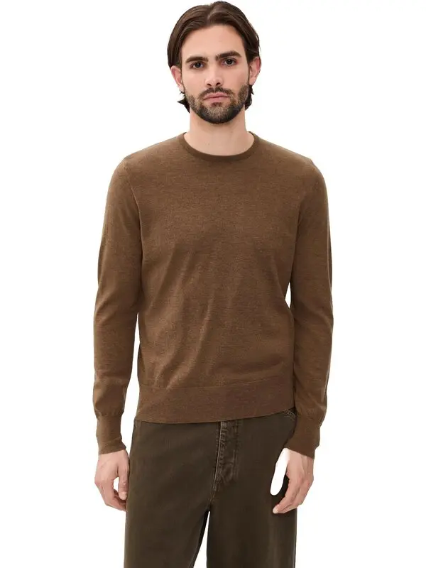 LEMAIRE Crew Neck Wool Sweater - Havana