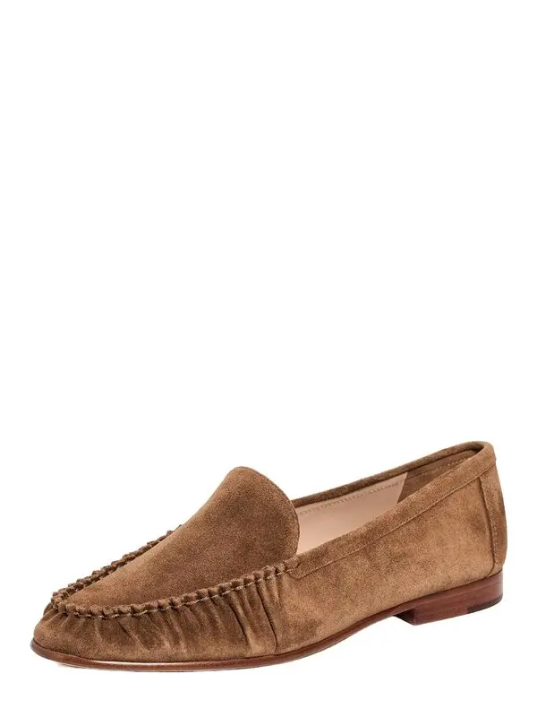 Veronica Beard Prilla Suede Loafers - Chestnut