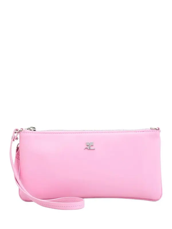 COURREGES Zipped Leather Pouch - Candy Pink
