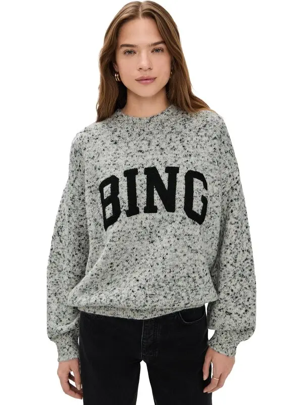 ANINE BING Sydney Crew Sweater - Marled White