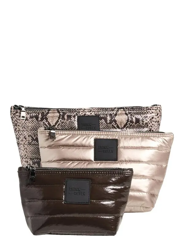 THINK ROYLN Travel Trio Pouches - Python/pearl Cashmere/gloss