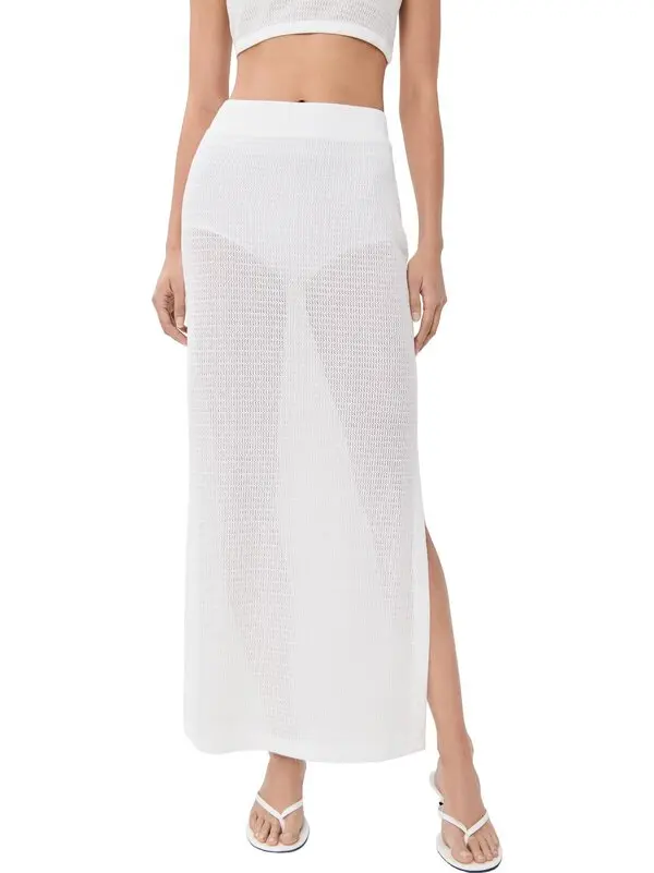 Simkhai Nicky Crochet Midi Skirt - White