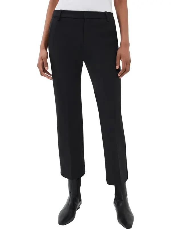 Tibi Compact Tech Knit Cropped Bootcut Trousers - Black
