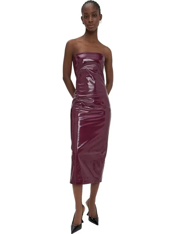 CULTNAKED Killa Strapless Midi Dress - Plum