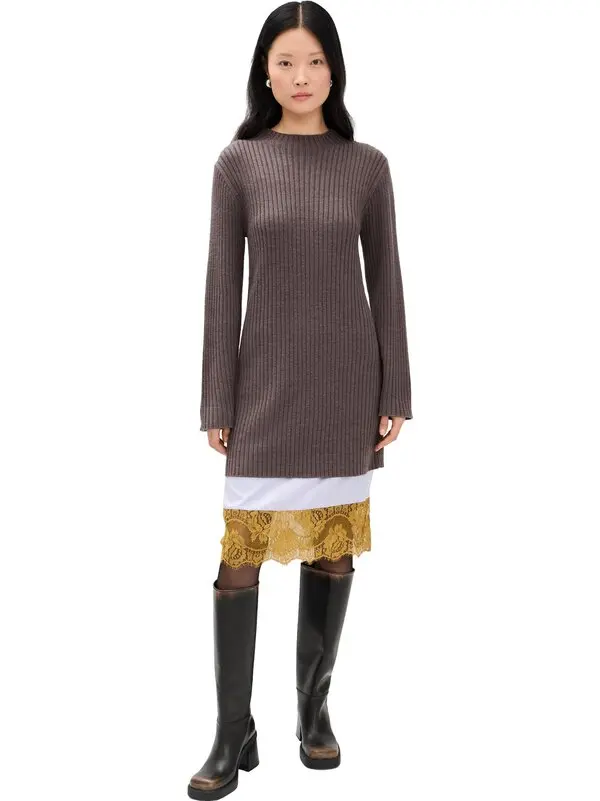 Staud Willow Sweater Dress - Truffle