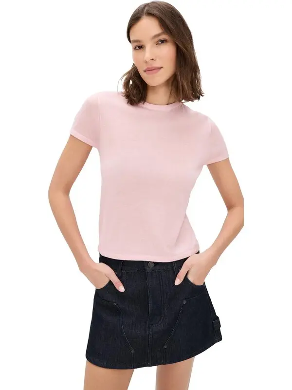 Renggli Cashmere Silk Knit Tee - Bubblegum