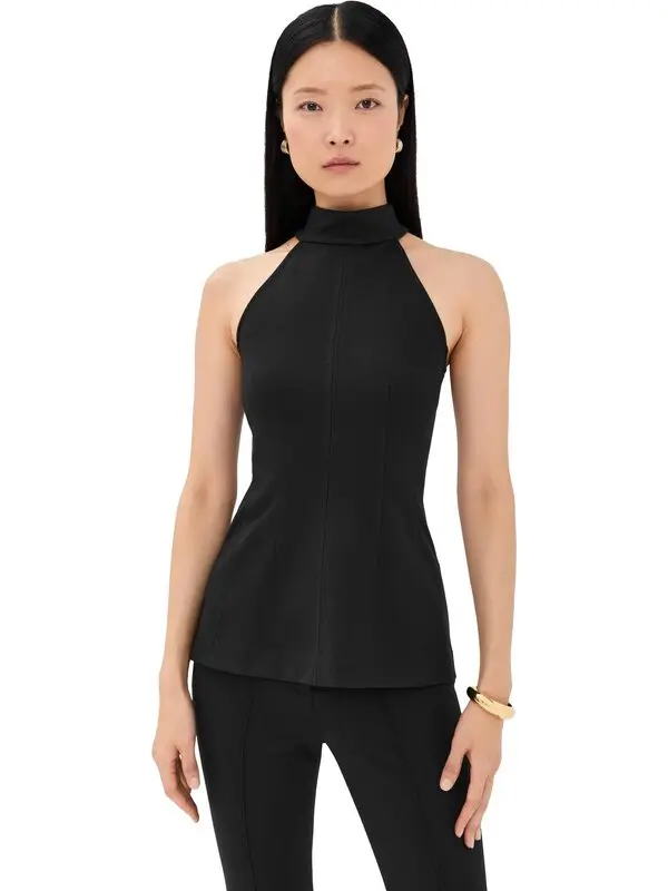 Veronica Beard Johanne Mock Neck Top - Black