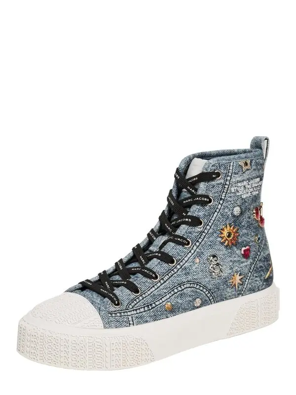 Marc Jacobs Trinket Charm High Top Sneakers - Medium Wash Multi