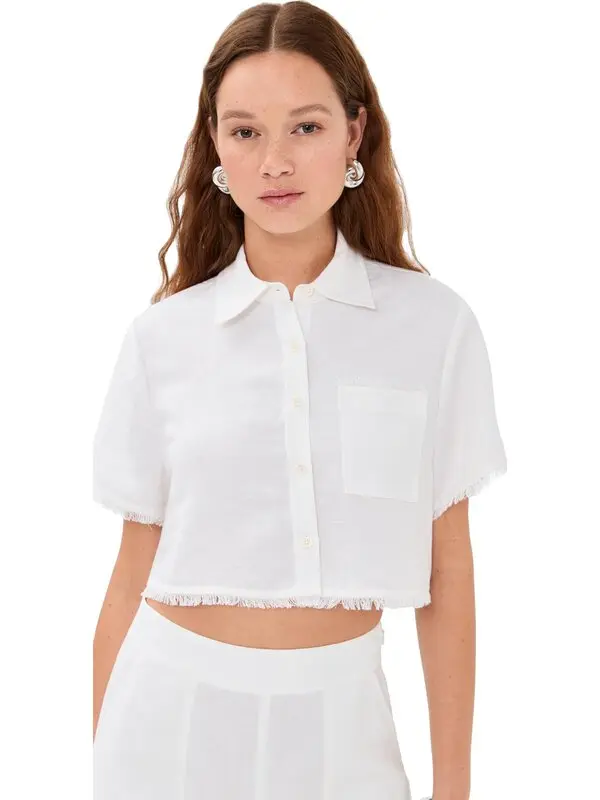 Simkhai Solange Cropped Shirt - White