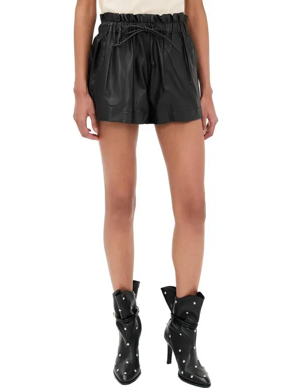 Isabel Marant Naline Faux Leather Shorts - Black