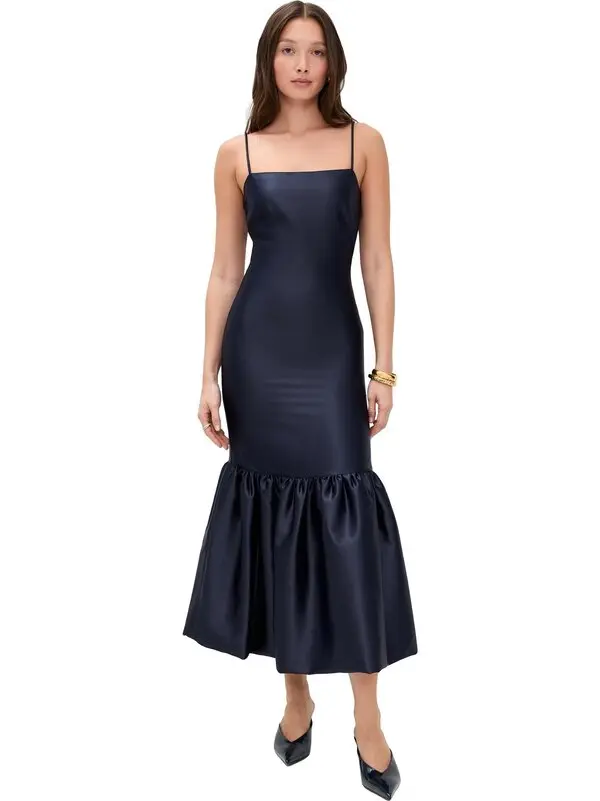 Caroline Constas Sydney Ruffle Hem Gown - Navy