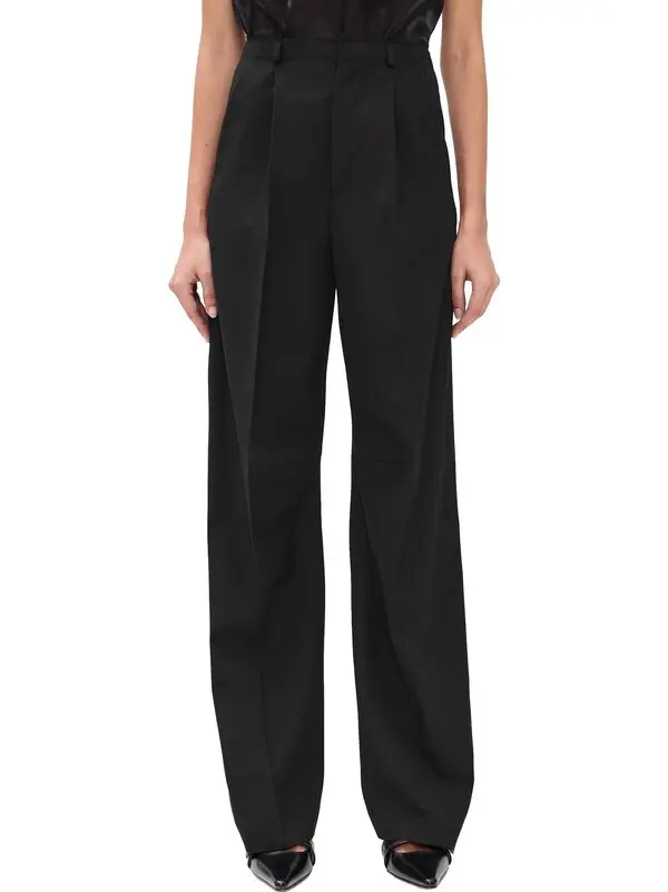 MAISON MARGIELA Wide Leg Suiting Trousers - Black